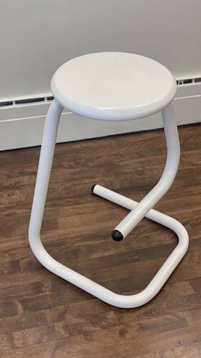 Vintage Metal Tubular Paperclip Stool | 24.5'' Height | Vintage White ...