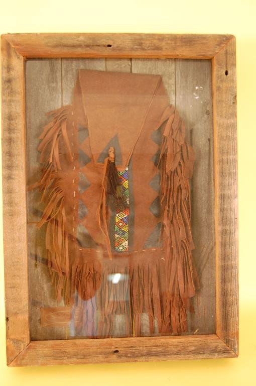Buckskin Pouch In Shadowbox