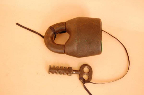 Massive Cast Iron Jail House Lock With A Key