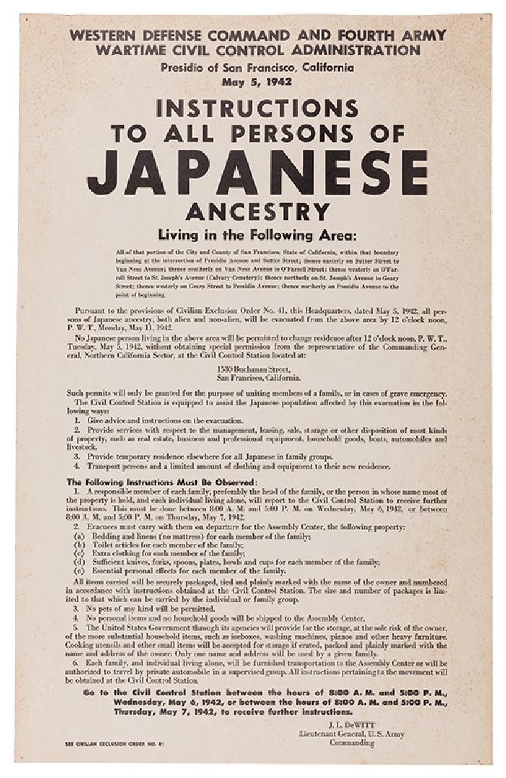 1942 Japanese Internment Poster.