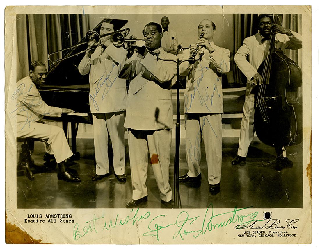 Louis Armstrong Signed And Inscribed Photo.
