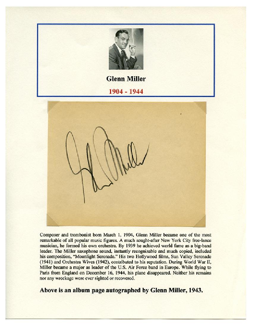 Glenn Miller Autograph On Album Page.