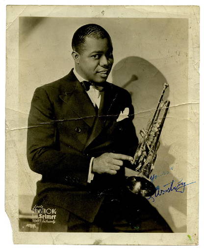 Louis Armstrong Signed Photo.