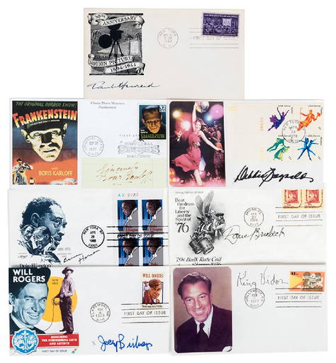Seven Musicians And Actors Signatures On Fdcs.