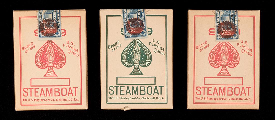 Three Steamboat 999 Decks Playing Cards.
