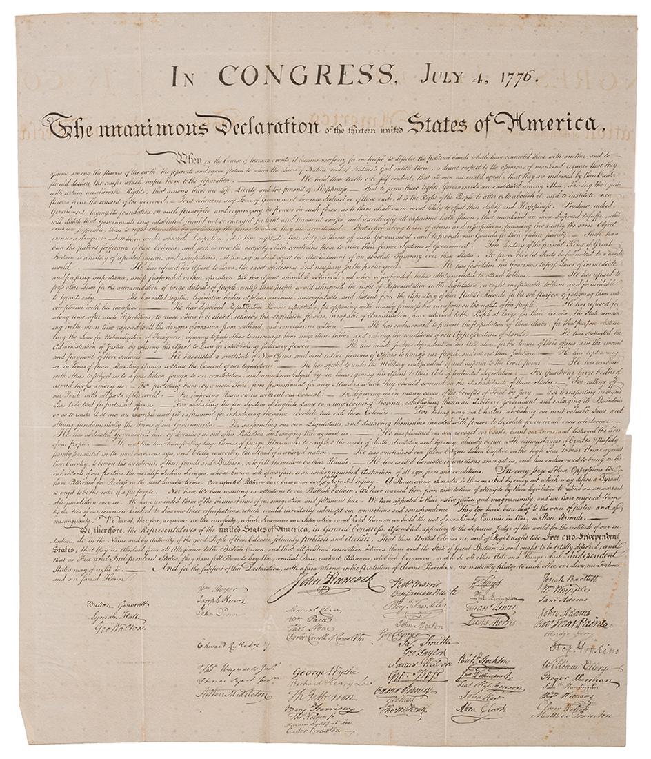 Peter Force Engraving of the Declaration of