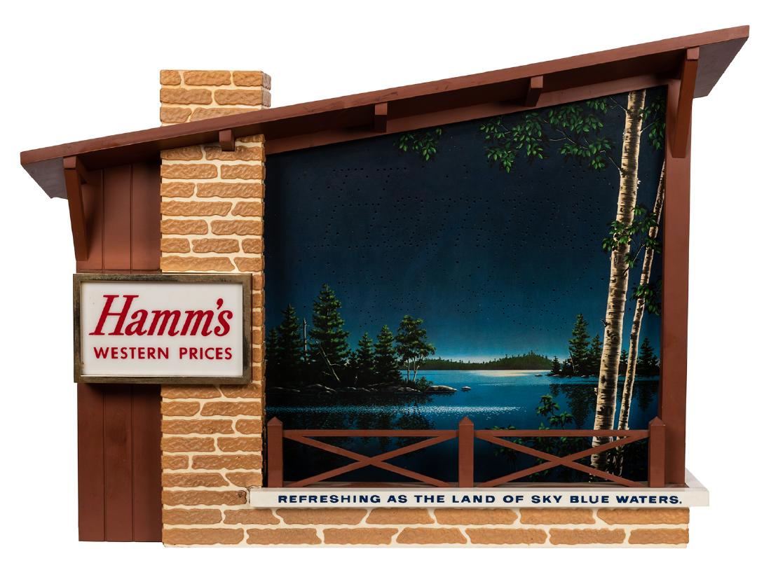 Hamm's Starry Night Western Prices Lighted Motion Sign.