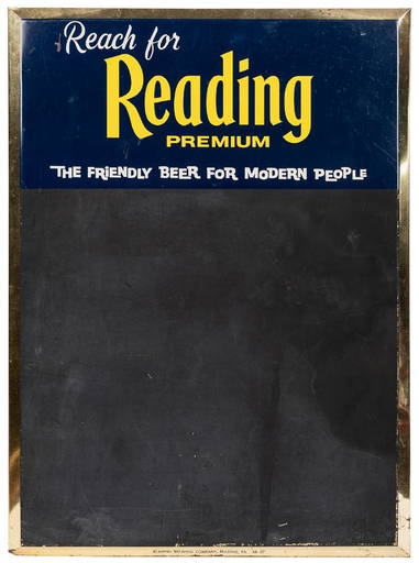 Reading Premium Beer Chalkboard Advertisement.