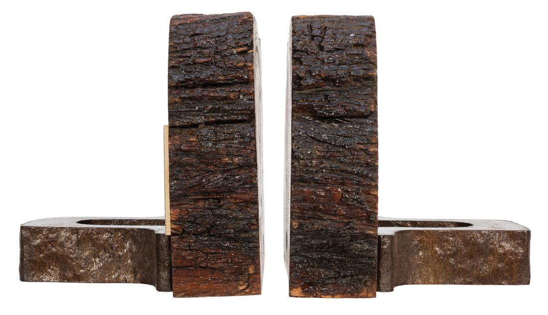 Panama RR Rail and Lignum Vitae Tie Bookends.