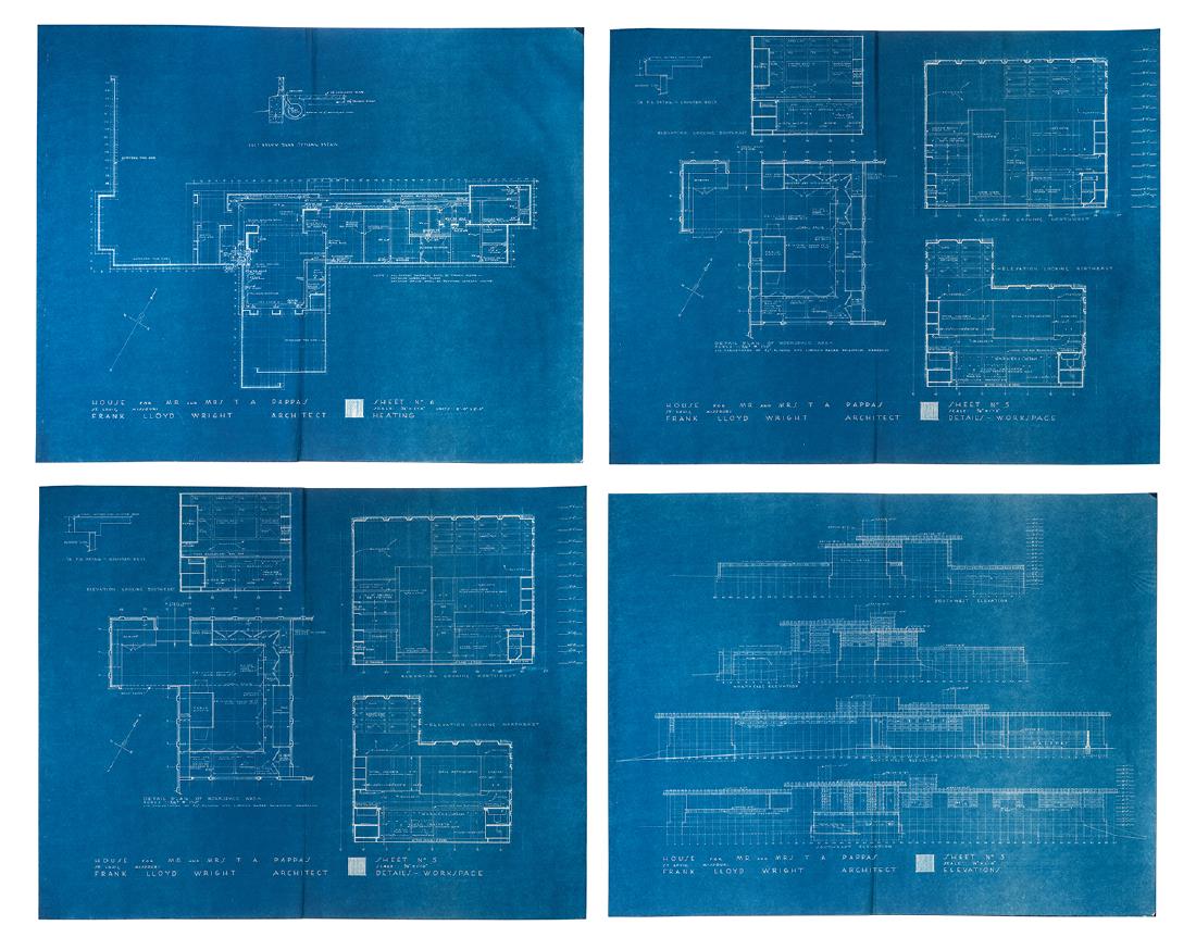 Frank Lloyd Wright. Four Blueprints to the Theodore A.