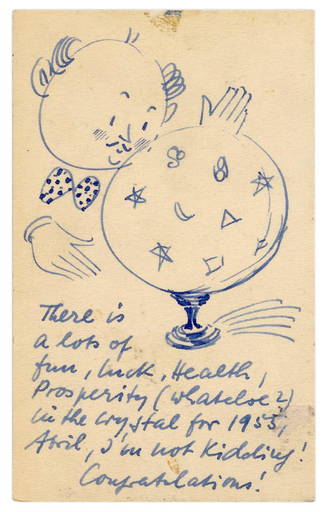 Dr. Jaks Signed Original Congratulations Card Drawing.