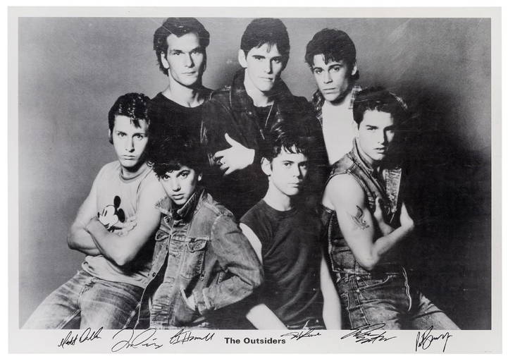The Outsiders. Signed By Cast. Uk: 1983. A Black And