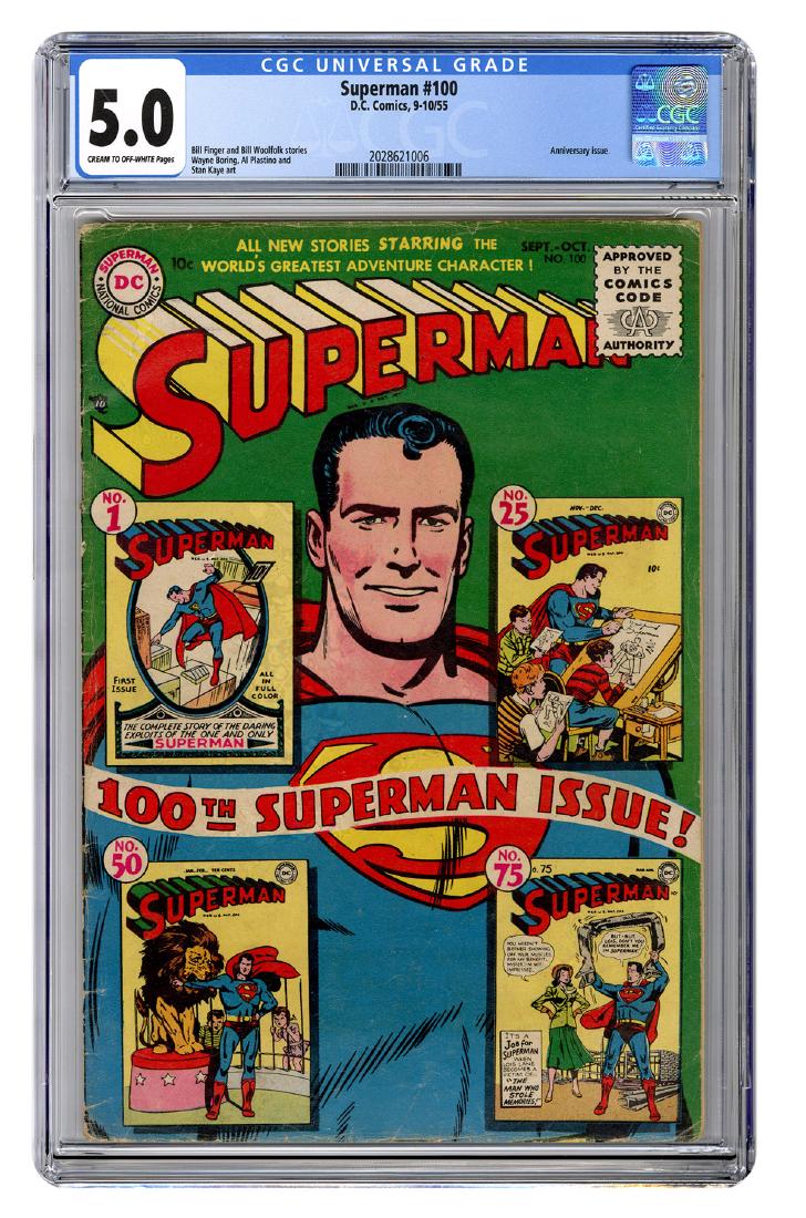 Superman No. 100. Dc Comics, 1955. Cgc 5.0 Graded Copy