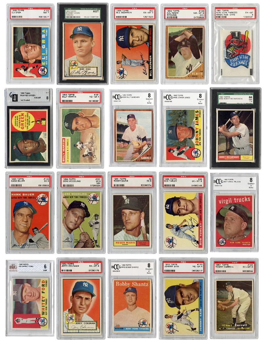 1950s—60s Topps New York Yankees Card Collection.