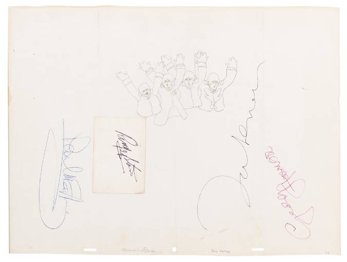 All Four Beatles Signatures On A “yellow