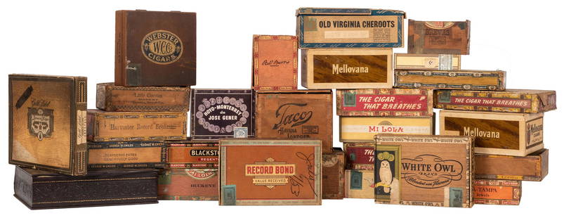 Collection Of Antique Cigar Boxes