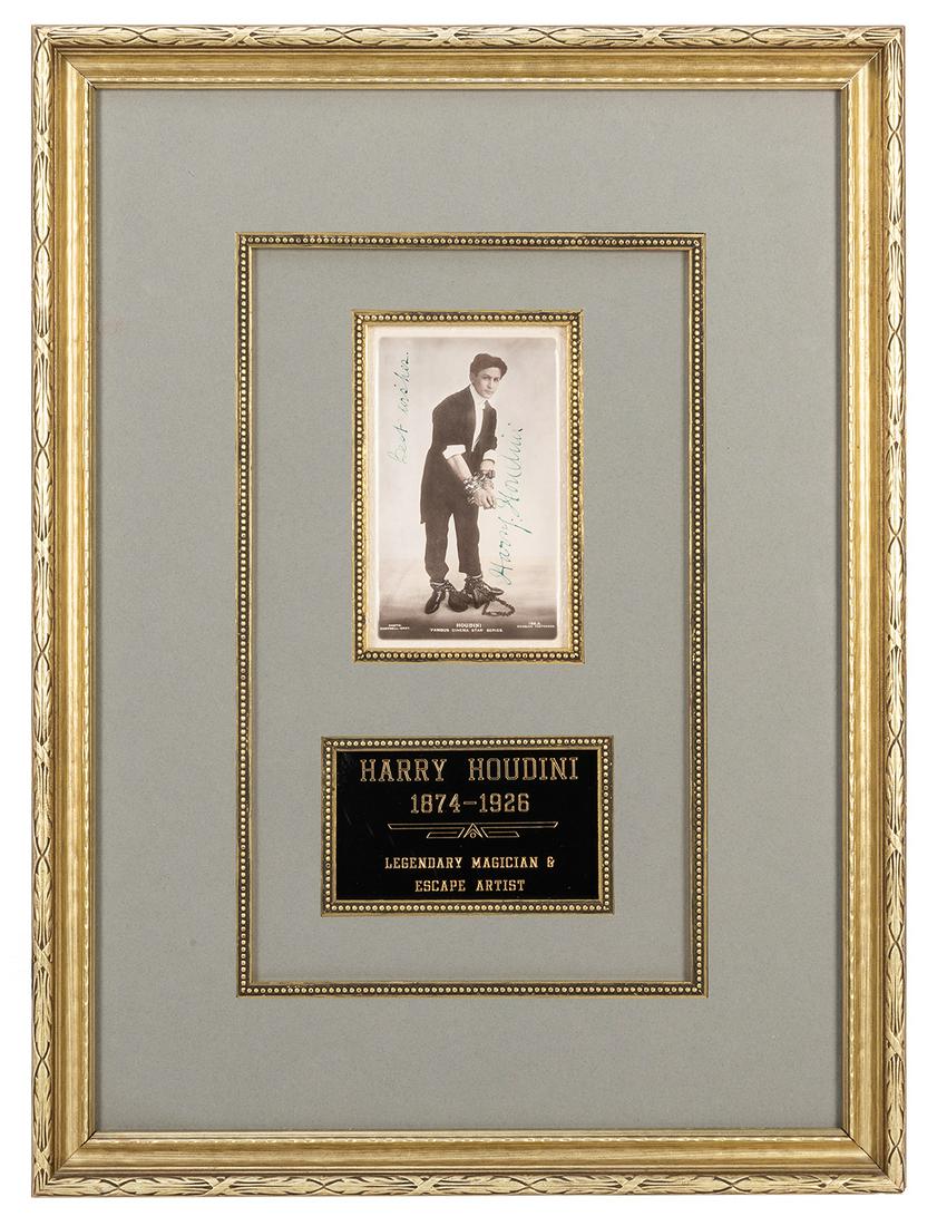 Real Photo Postcard of Houdini, Inscribed and Signed. - Dec 14, 2019 ...