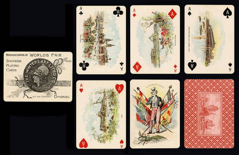 Cased Deck Of Chicago World's Fair Playing Cards, 1893