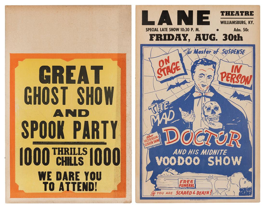 Pair Of Vintage Spook Show Posters. 1950s/60s.