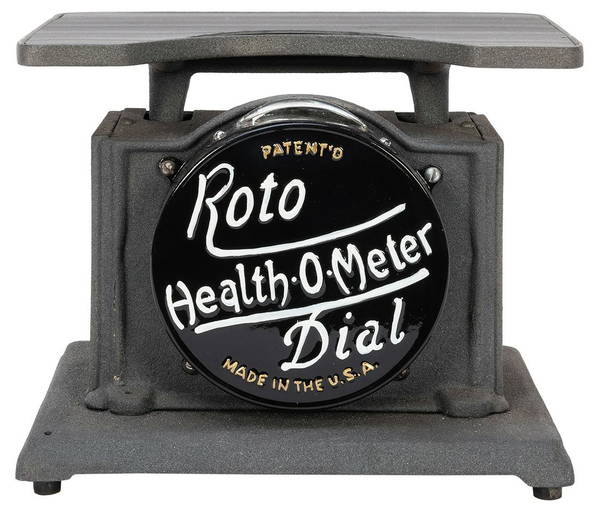 Roto Health O Meter. Cast Iron Bathroom Scale. Height