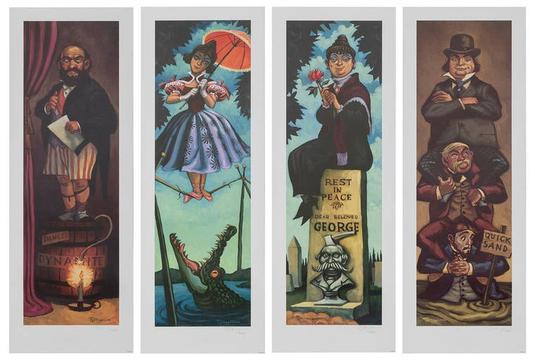 Lot Of 4 Haunted Mansion Stretching Portrait