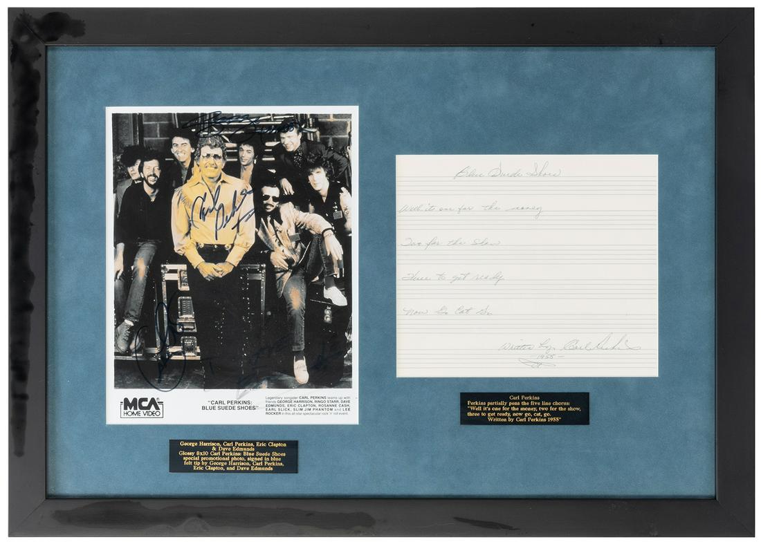 Carl Perkins Signed Display. Promotional Photograph