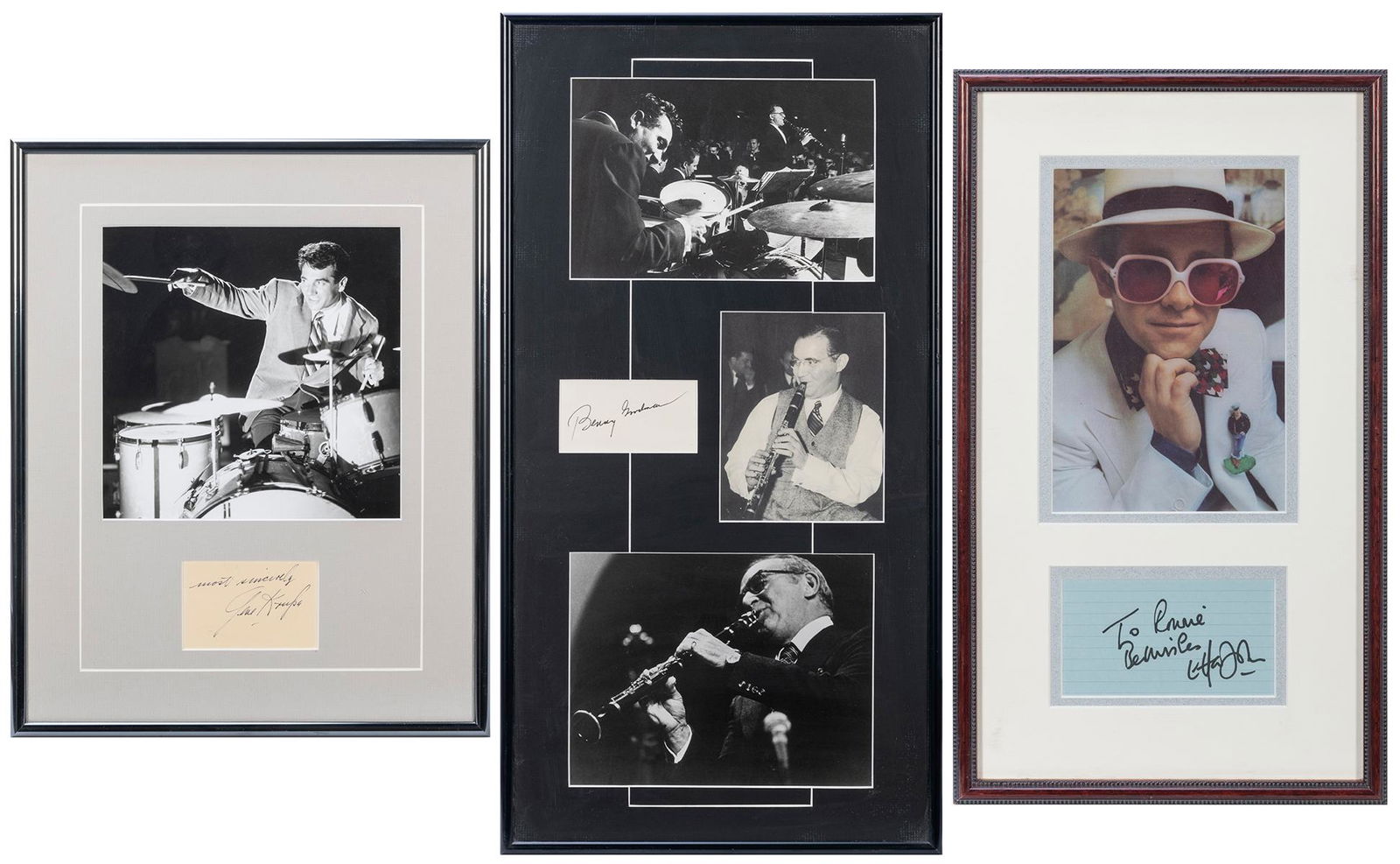 Six Autograph Displays Of Musicians. Autograph Displays