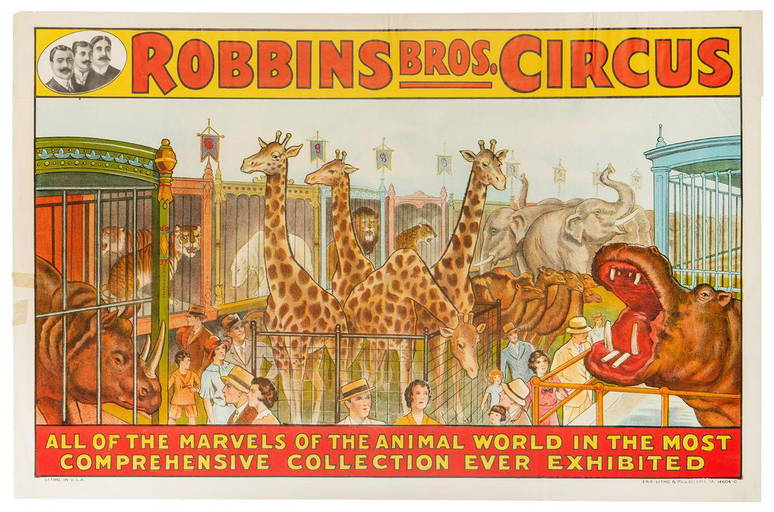 Robbins Bros. Circus / [menagerie]. Erie: Erie Litho Co., C...