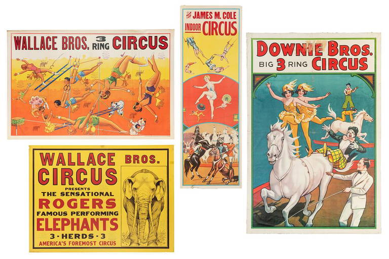 Four American circus posters. Circa 1930s/40s. Including Wa... - Apr 30 ...