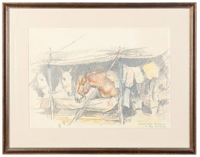 KRAWIEC, Walter (1889-1982). Horses. 20th century. Colored ... (#0396 ...