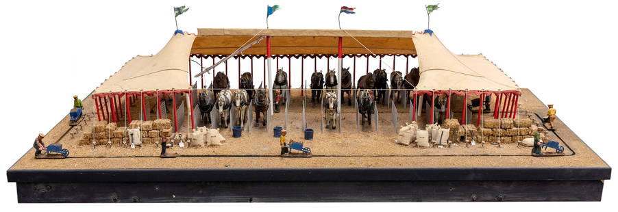 Circus Horse Tent Motorized Diorama. Miniature Recreation O...