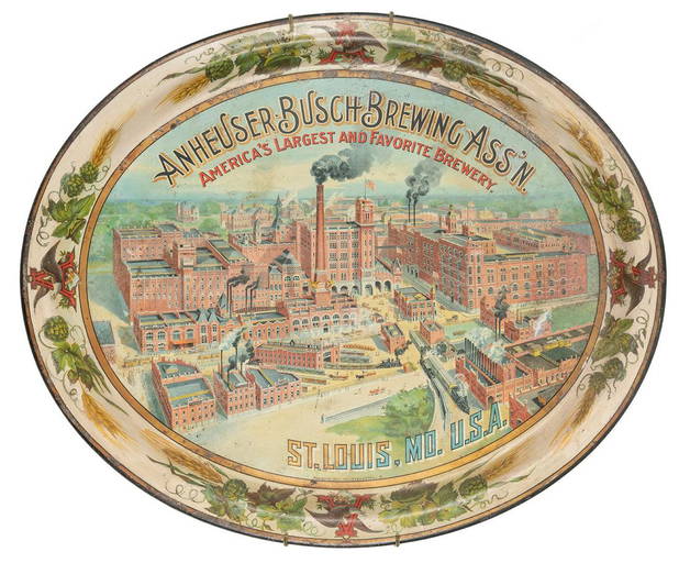 Anheuser Busch Brewery Scene Beer Tray. Coshocton, OH: Standard Advertising Co., ca. 1900s ...