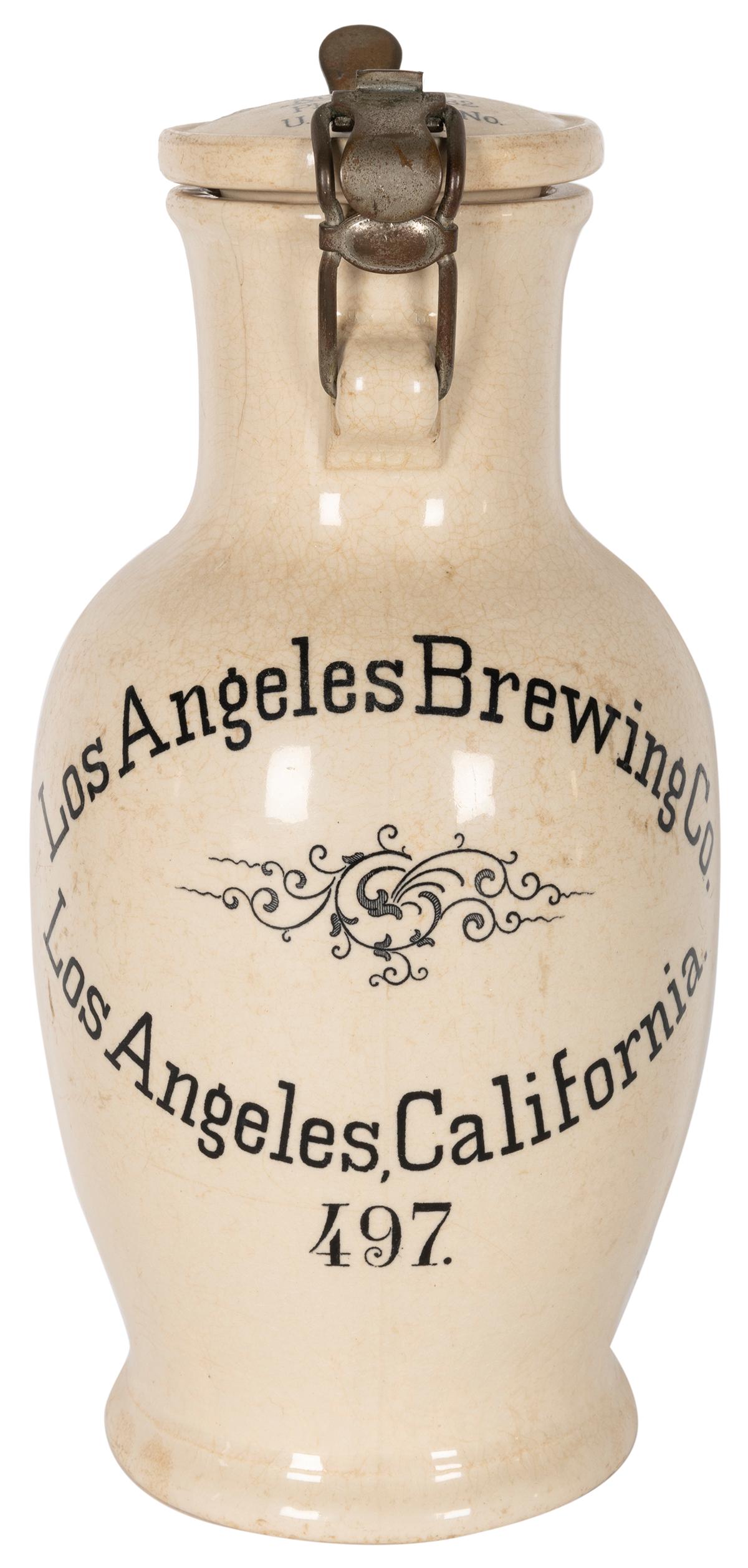 Los Angeles Brewing Co. Jug. Germany: Villeroy and Boch, ca. 1900s ...