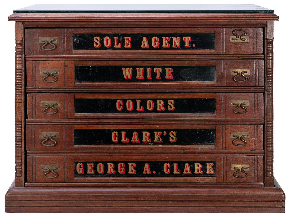 Clark’s Spool Thread Counter Cabinet. Newark, New Jersey: Carl O.N.T ...