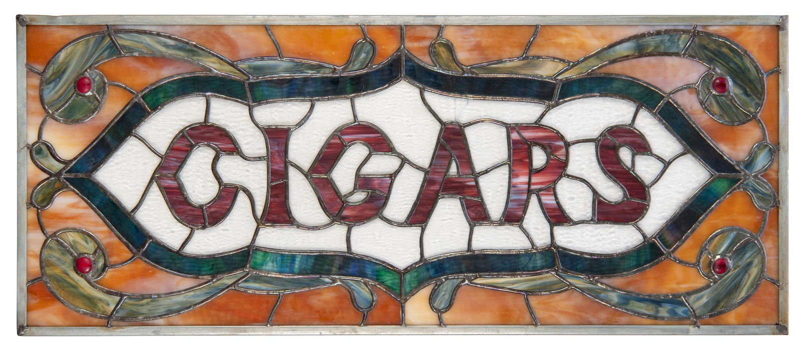 Stained Glass Cigar Store Sign. Stained glass sign advertising cigars ...