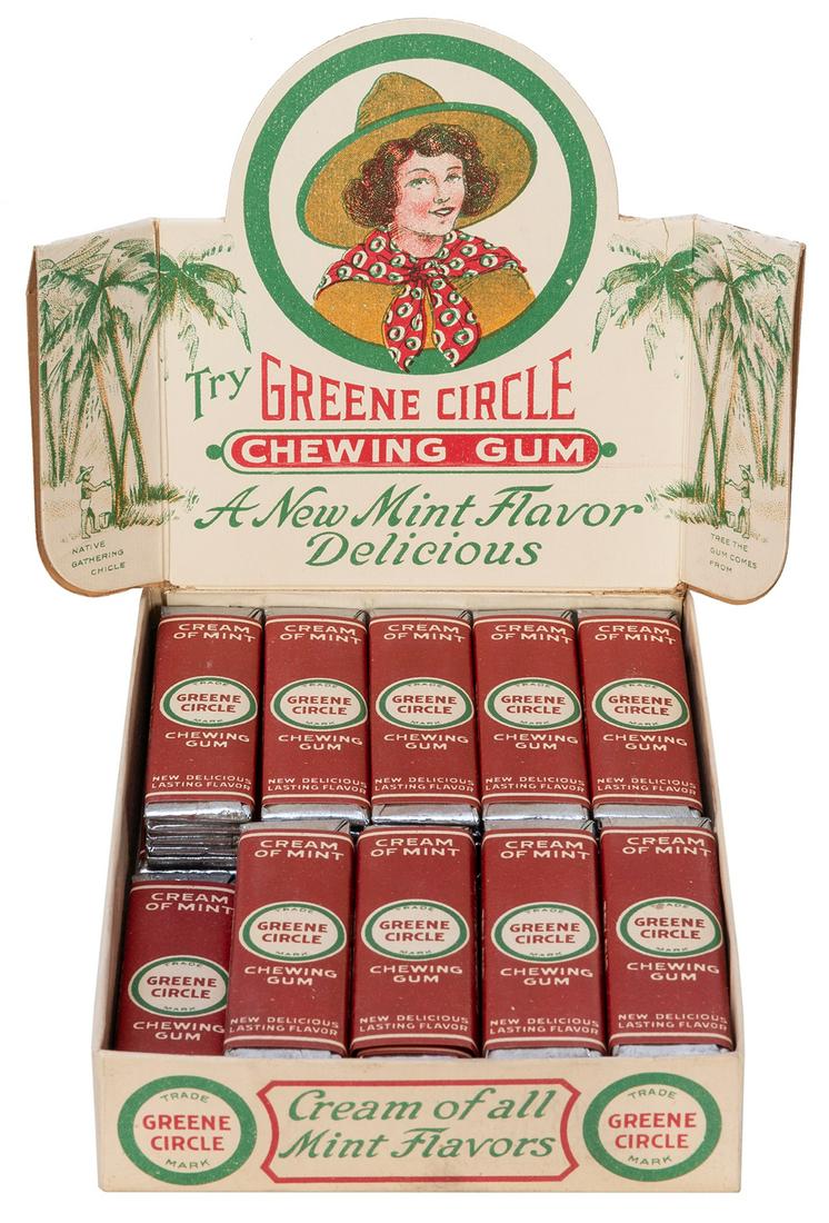 Greene Circle Chewing Gum in Original Box. Chicago, 1923. A full box of ...