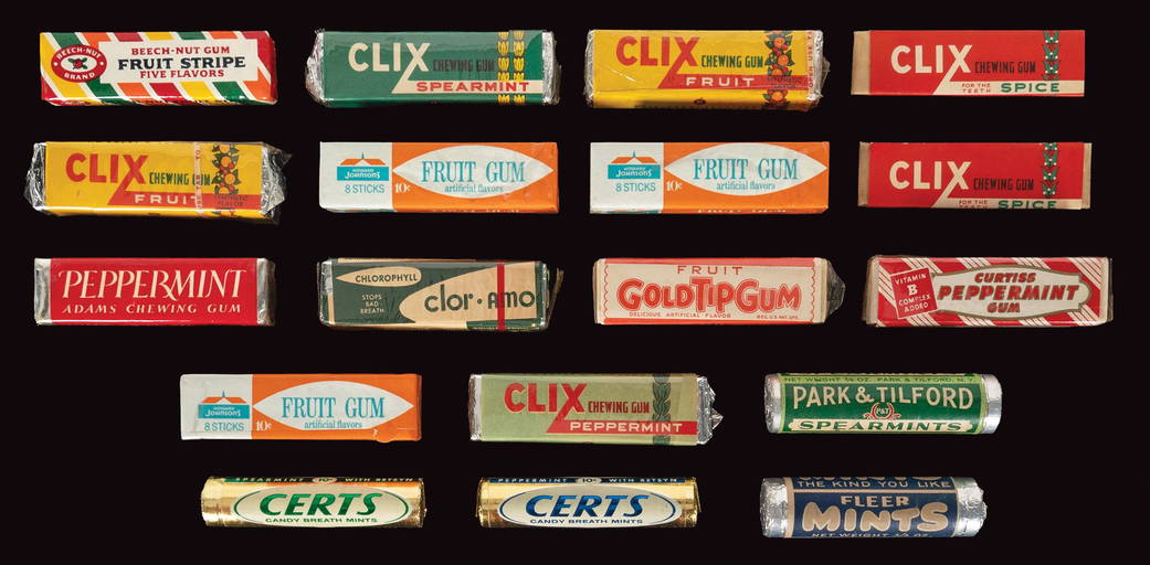 Assorted Obsolete / Vintage Chewing Gum Collection. Eighteen Rolls ...