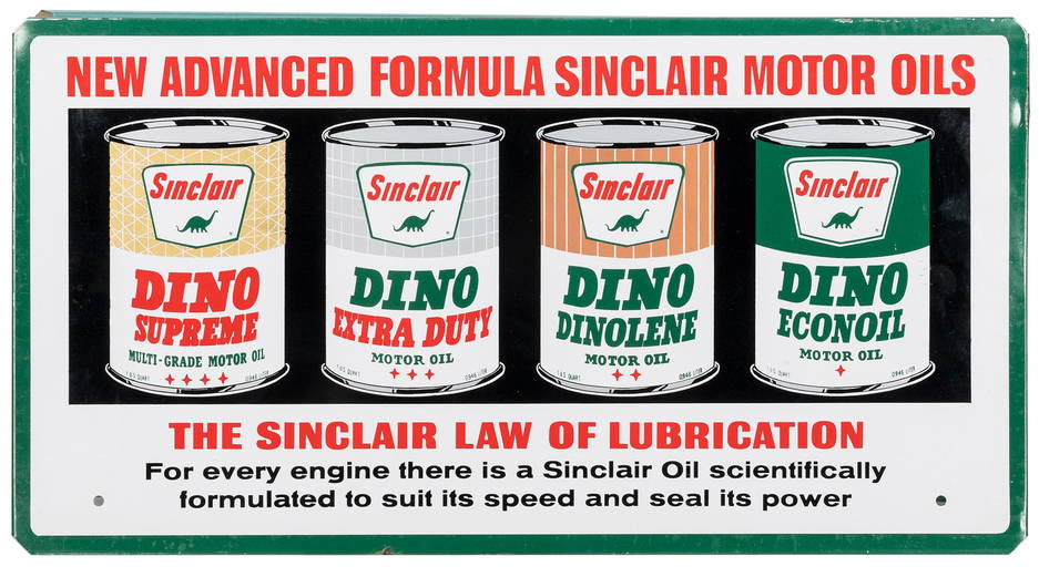 Sinclair Advanced Formula Motor Oils Counter Sign. Double Sided Counter ...