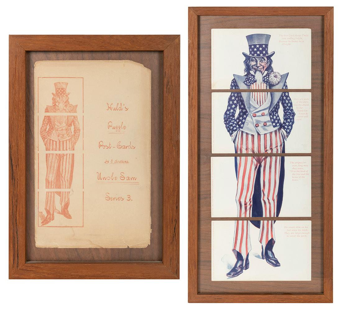Huld, Franz. Huld’s Puzzle Series No. 30 “uncle Sam” Puzzle Postcard ...