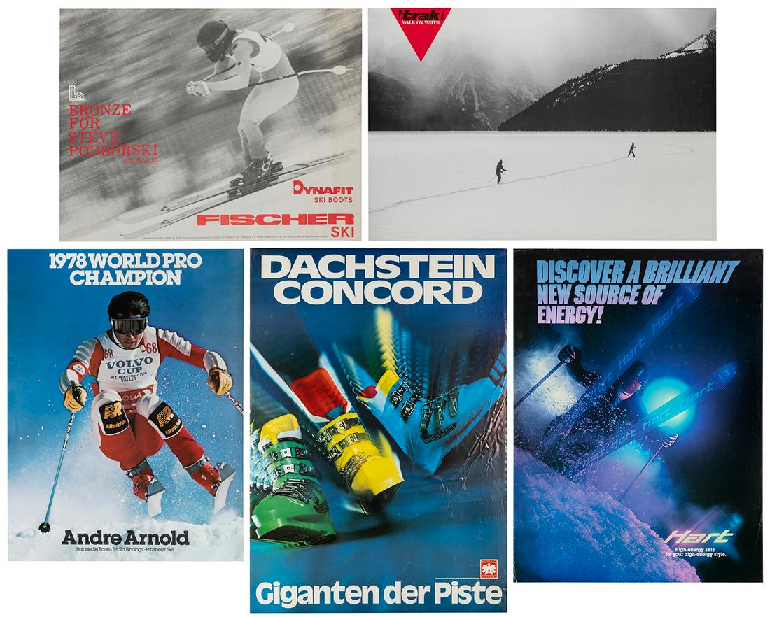 [SKI ADVERTISING]. A group of ten advertising posters. Circ... - Mar 16 ...