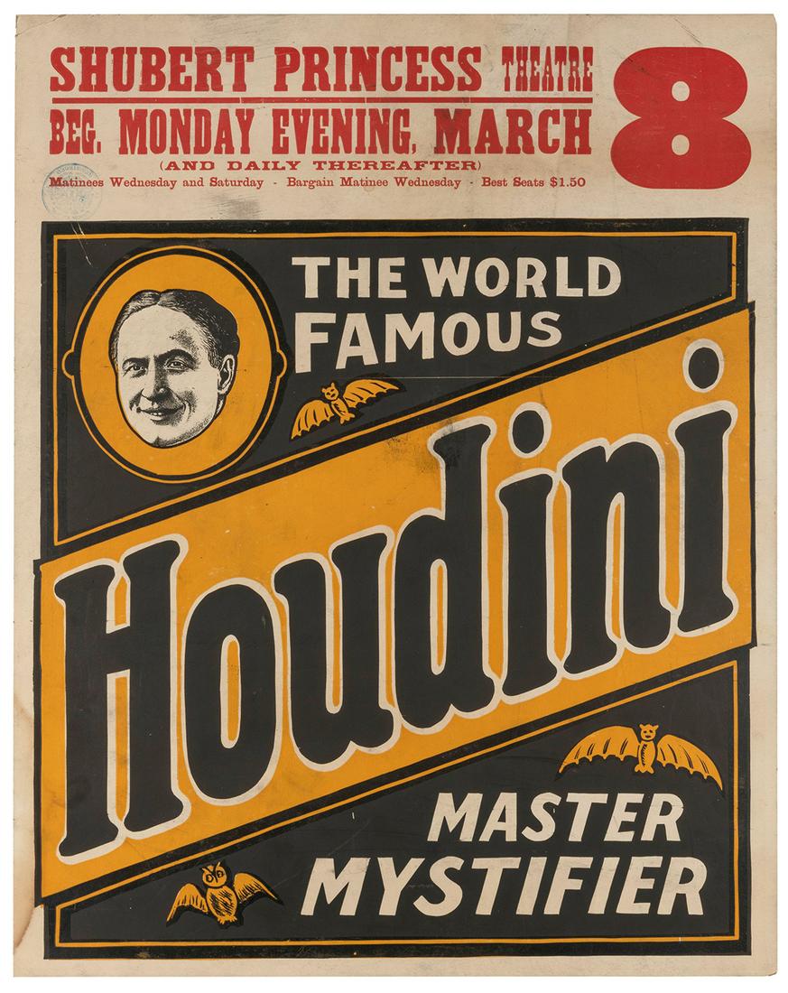 HOUDINI, Harry (Erik Weisz, 1874 – 1926). The World Famous ... (#0129 ...