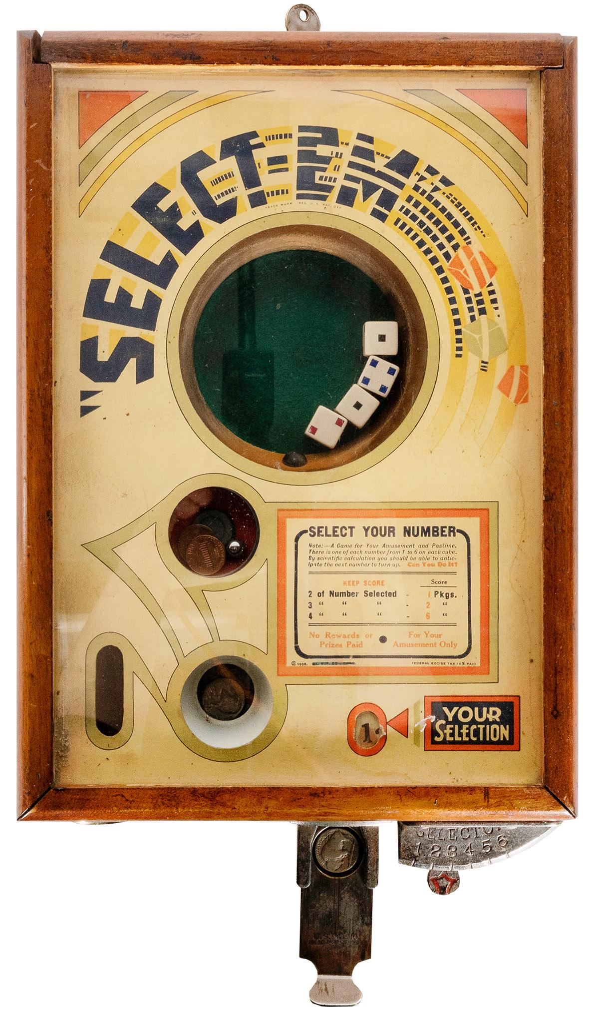 Esco Select Em 5 Cent Trade Stimulator. Chicago, 1934. Wood...