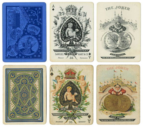 Two Samuel Hart Squeezers Playing Card Decks. New York: The...