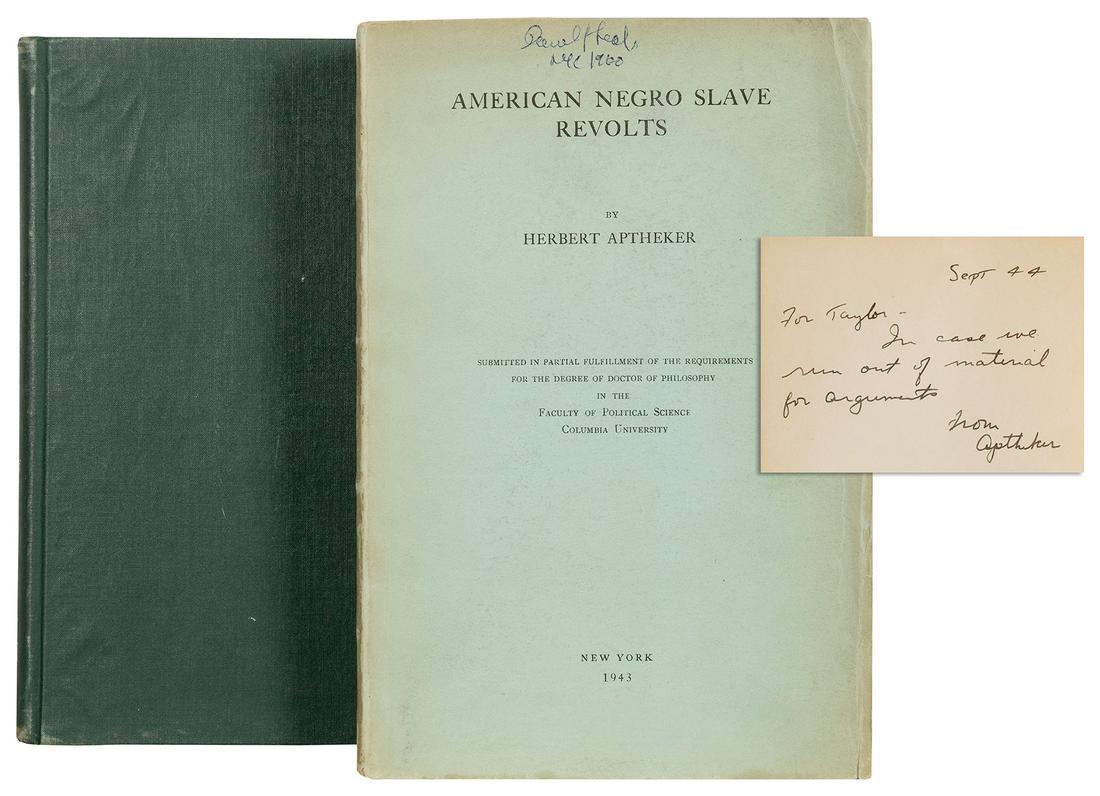 Aptheker, Herbert (1915 2003). American Negro Slave Revolts...