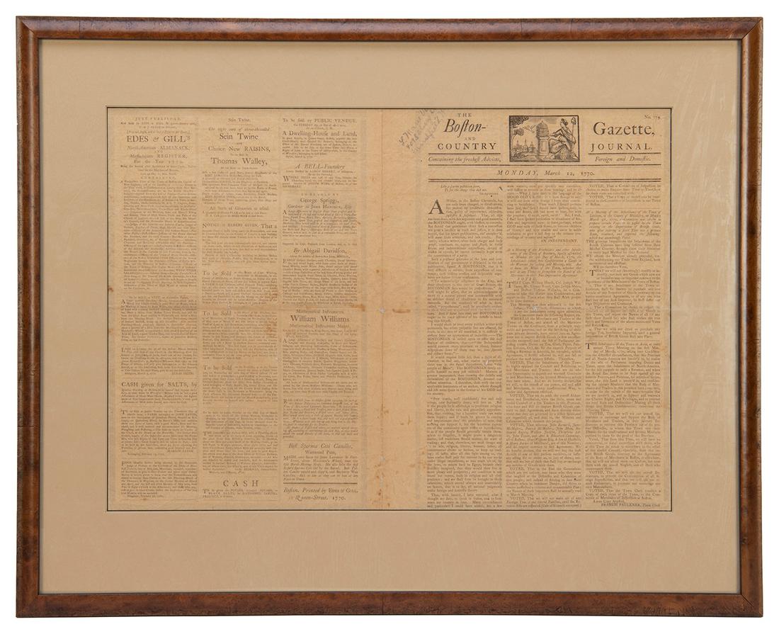 [boston Massacre]. -- [revere, Paul (1735-1818), Illustrato... Auction