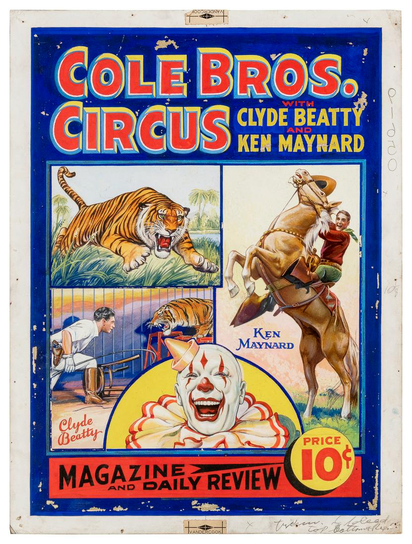 Cole Bros. Circus With Clyde Beatty And Ken Maynard Magazin... Auction