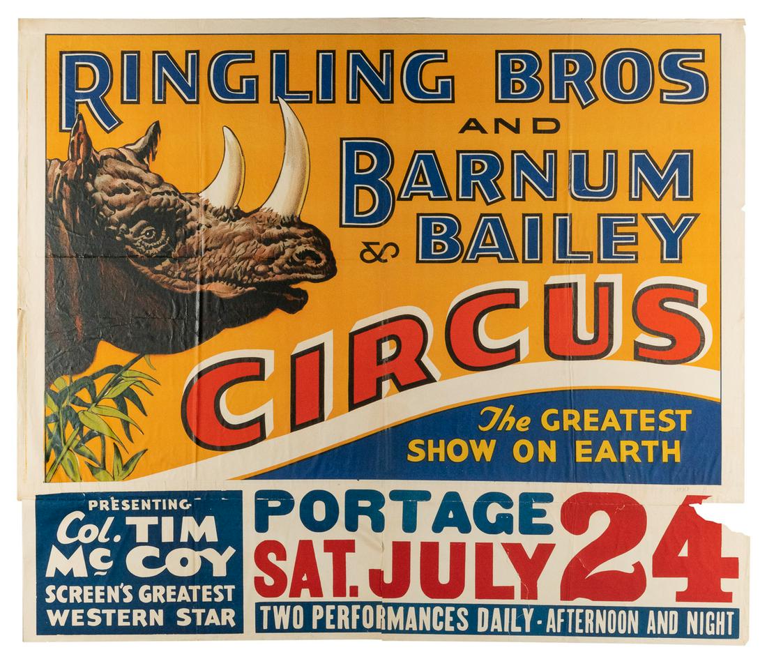 Ringling Bros. And Barnum & Bailey Circus / Rhinoceros. Chi... Auction