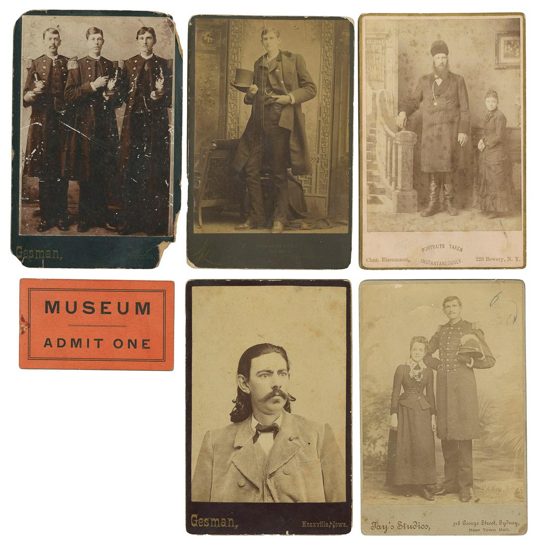 [giants]. Five Cabinet Card Images Of Sideshow Giants. Amer... Auction