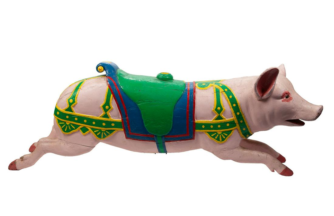 Carousel Pig. [european: 20th Century]. Carved Carousel Pig... Auction