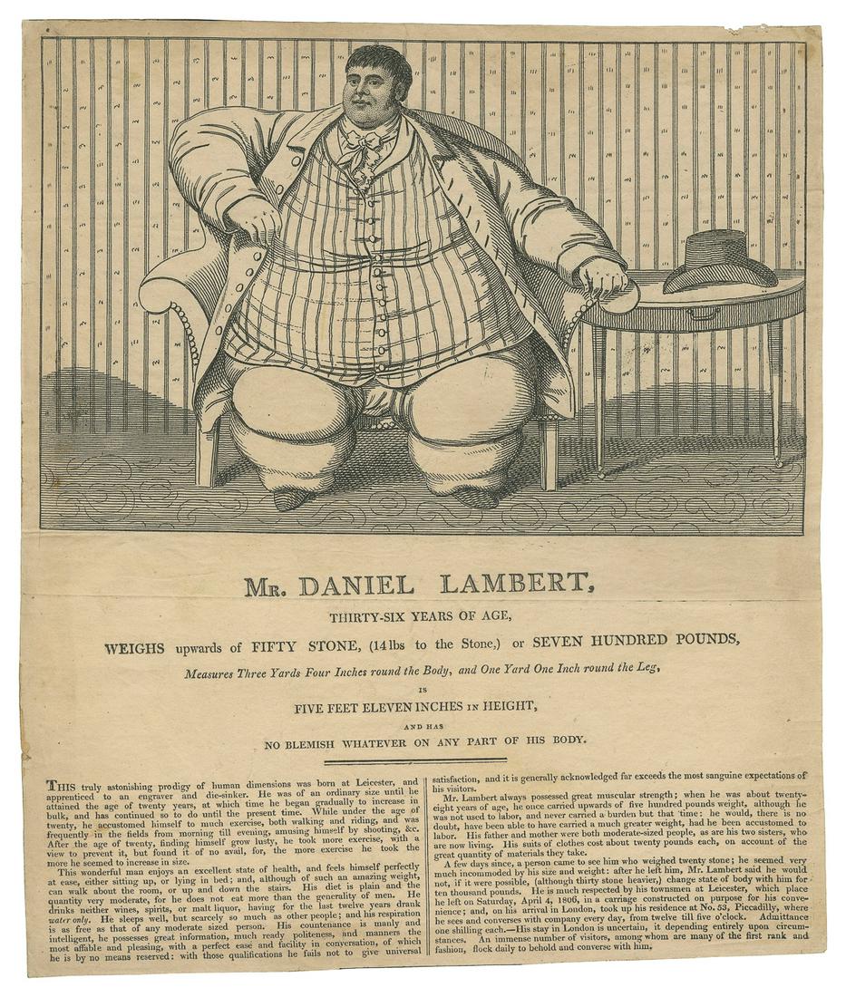 Lambert, Daniel (1770 – 1809). Mr. Daniel Lambert, Thirty-s... Auction